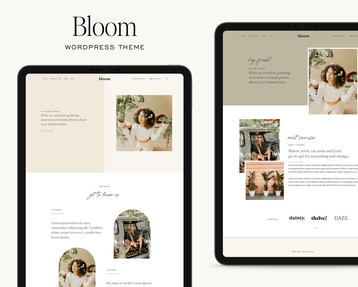 Bloom Wordpress Theme Coaching Services Podcast Shop - Etsy