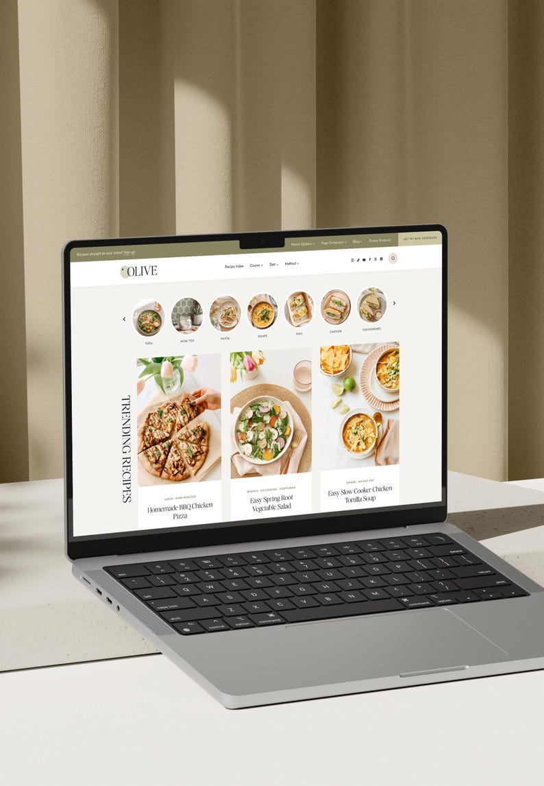 Wordpress Theme for Food Bloggers | Kadence Child Theme | OLIVE | Recipe Blog, Wellness Blog - Etsy