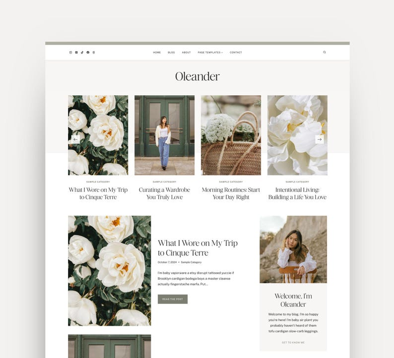 NEW Oleander Wordpress Theme for Bloggers | Kadence Child Theme ...
