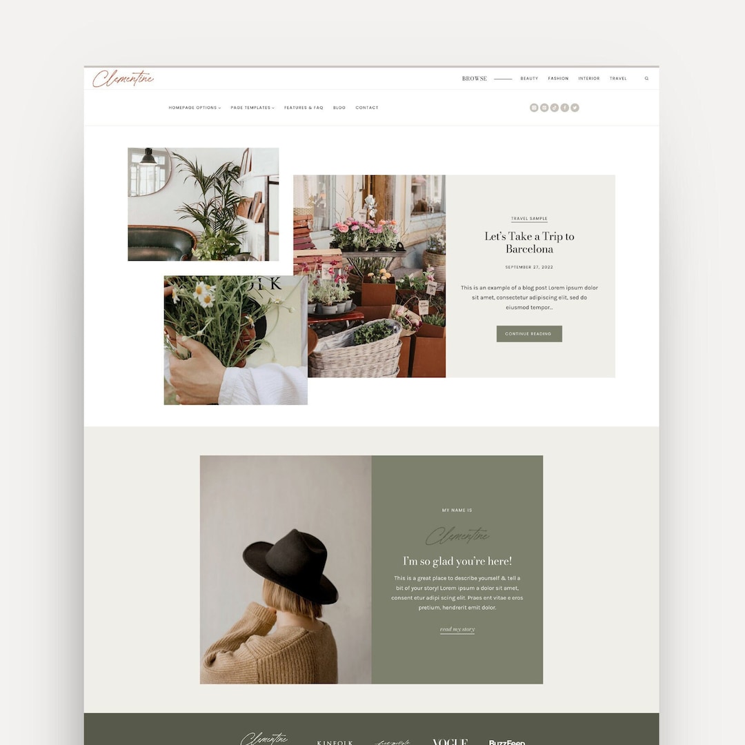 Clementine Wordpress Theme for Lifestyle Bloggers, Fashion Bloggers, Travel Bloggers ...