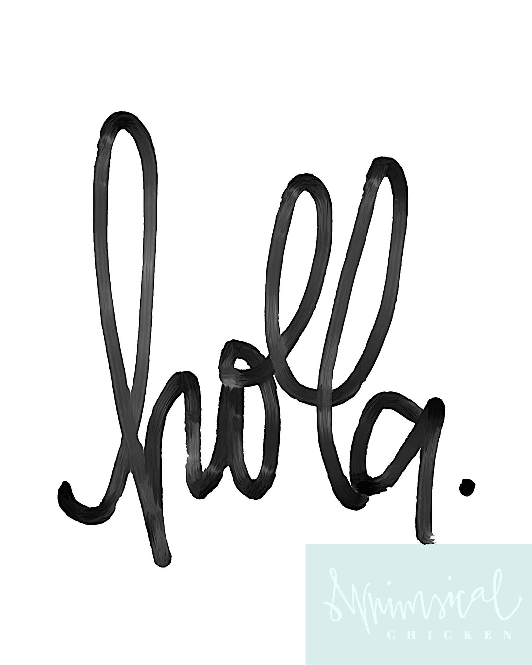 Holla Simple Hand-lettered Printable Wall Decor Instant Digital ...