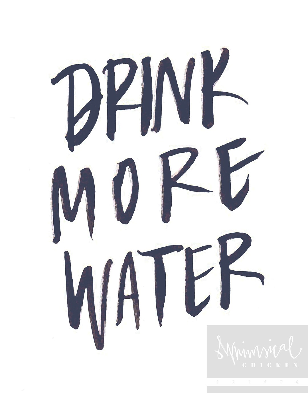 Drink More Water - Printable Wall Decor - Self-care Poster - Brush ...