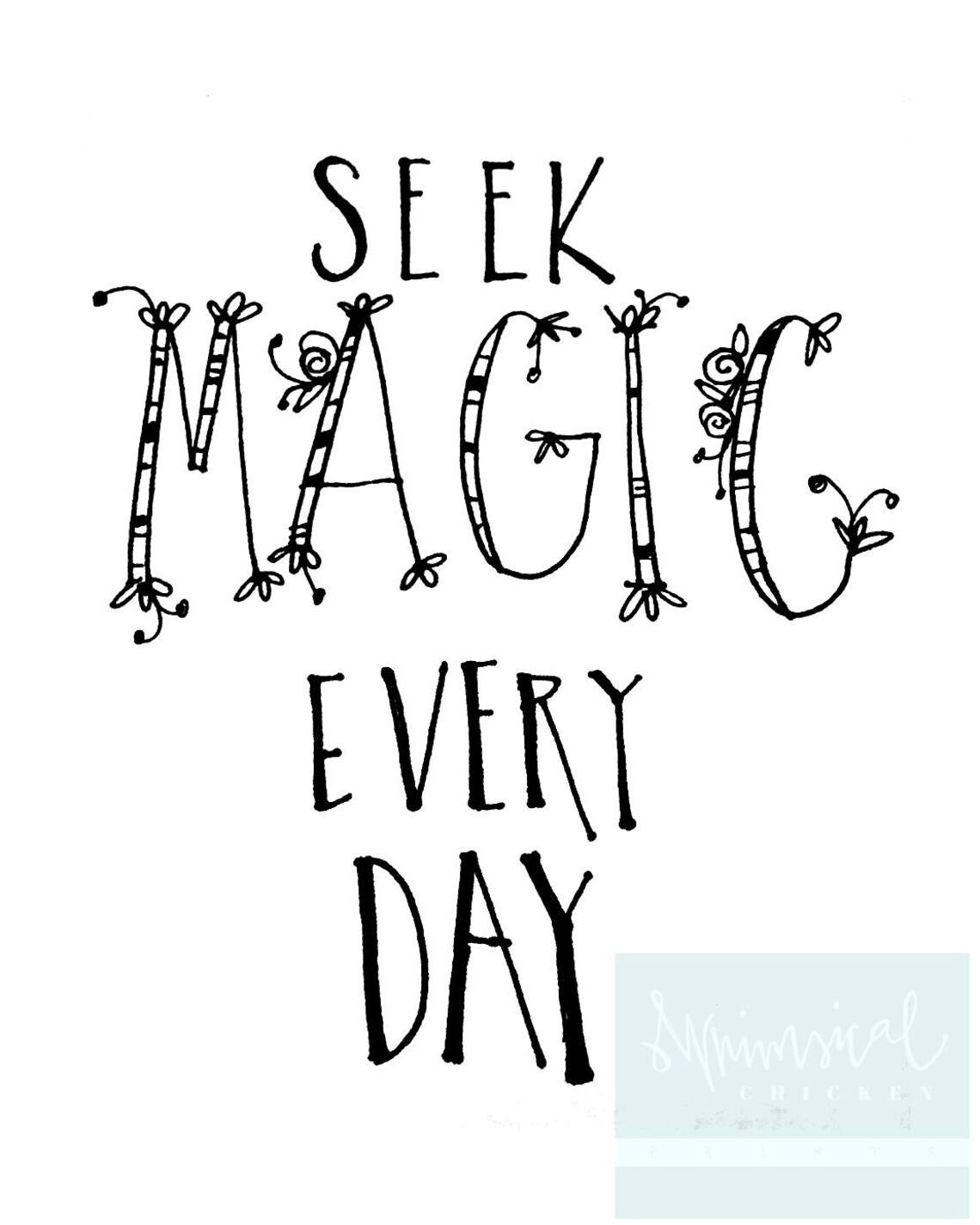 Seek Magic Everyday Hand-lettered Inspirational Printable - Etsy