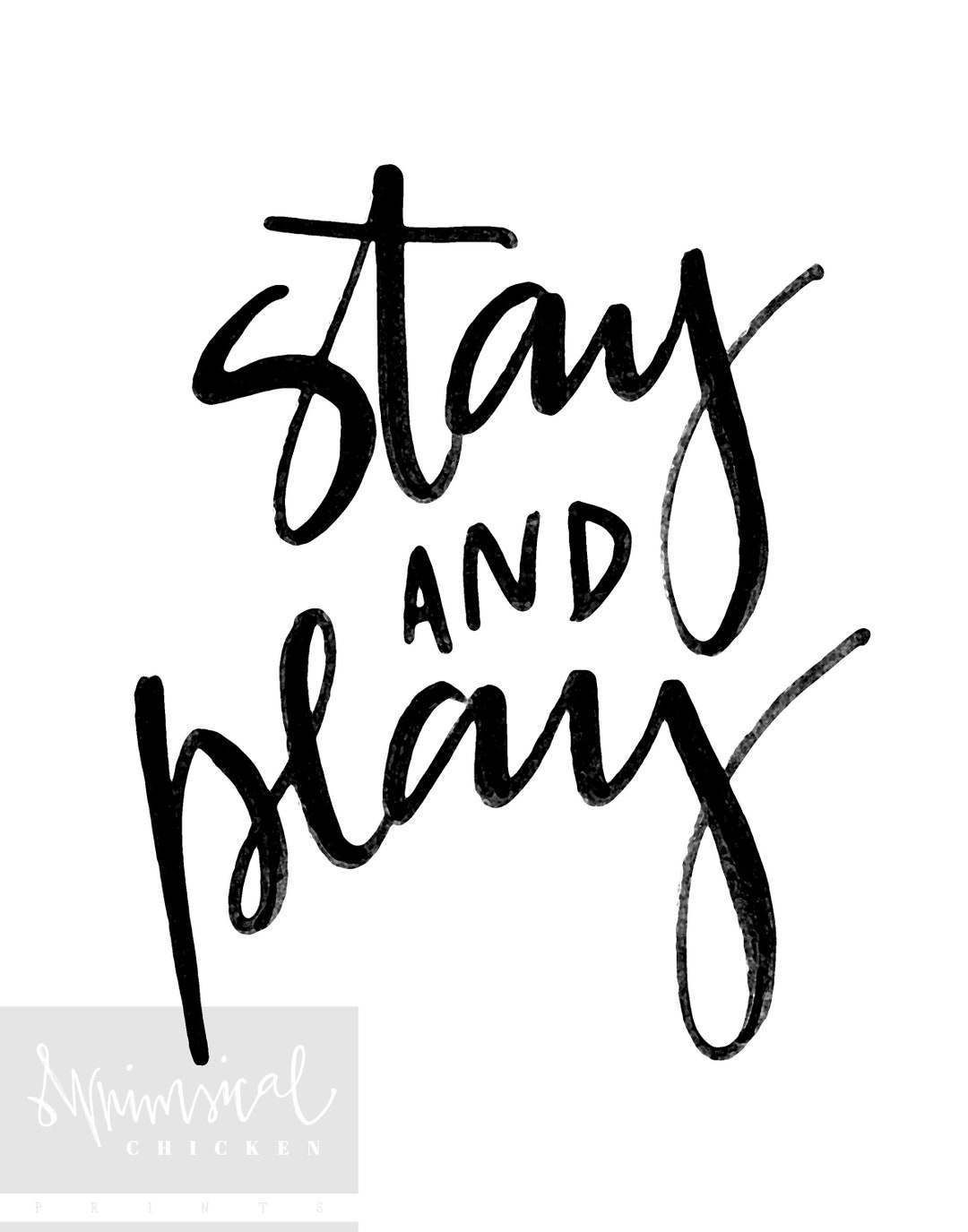 Stay and Play - Home Decor - Playroom - Hand-lettered - Wall Art ...
