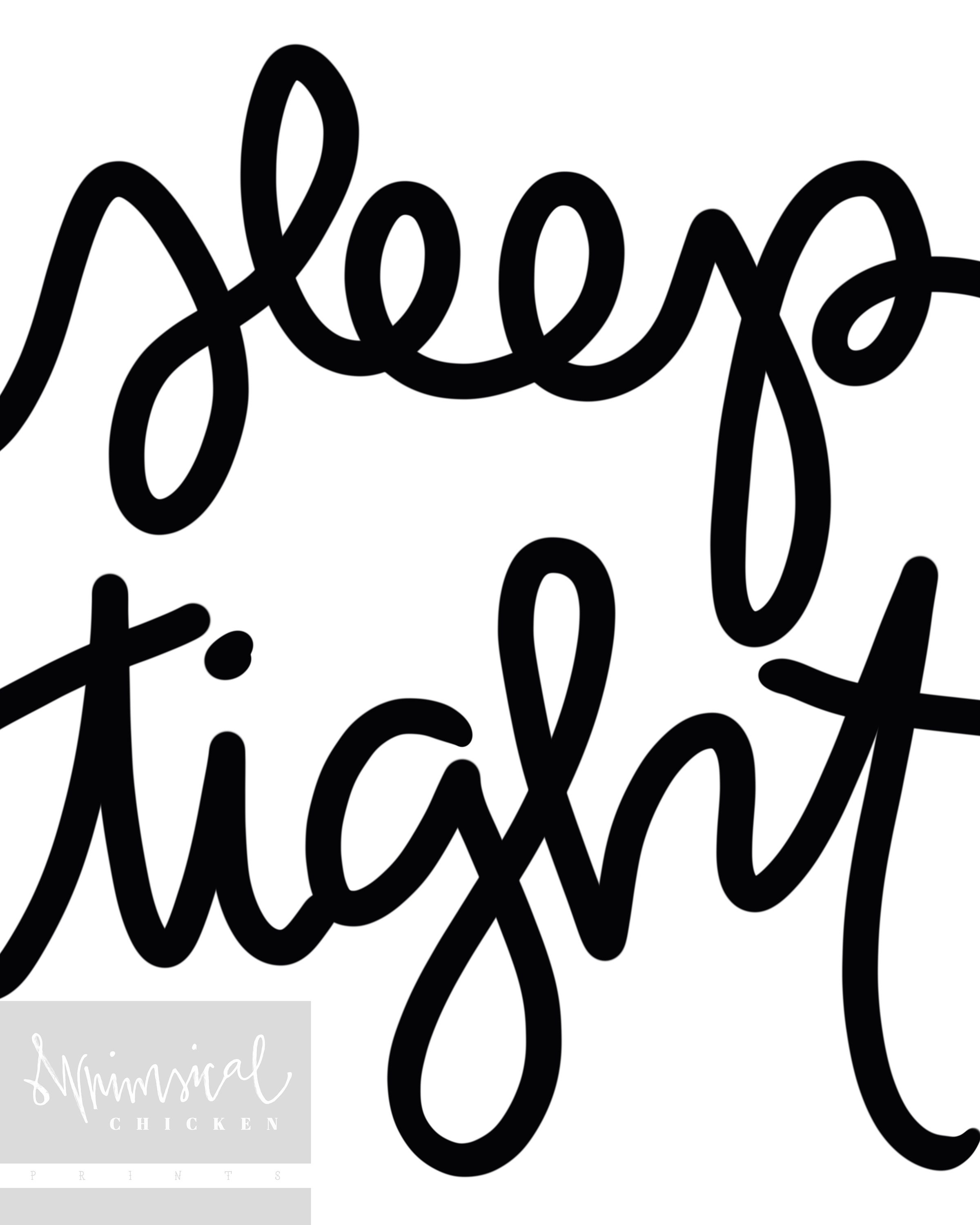 Sleep Tight Hand-lettered wall art bedroom decor kids | Etsy