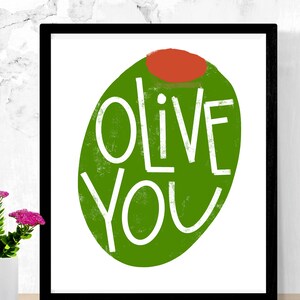 Olive You - Illustration - Wall Art - Printable - Instant Download ...