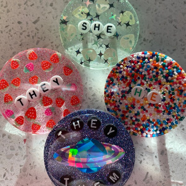 Pronoun Pins - Etsy
