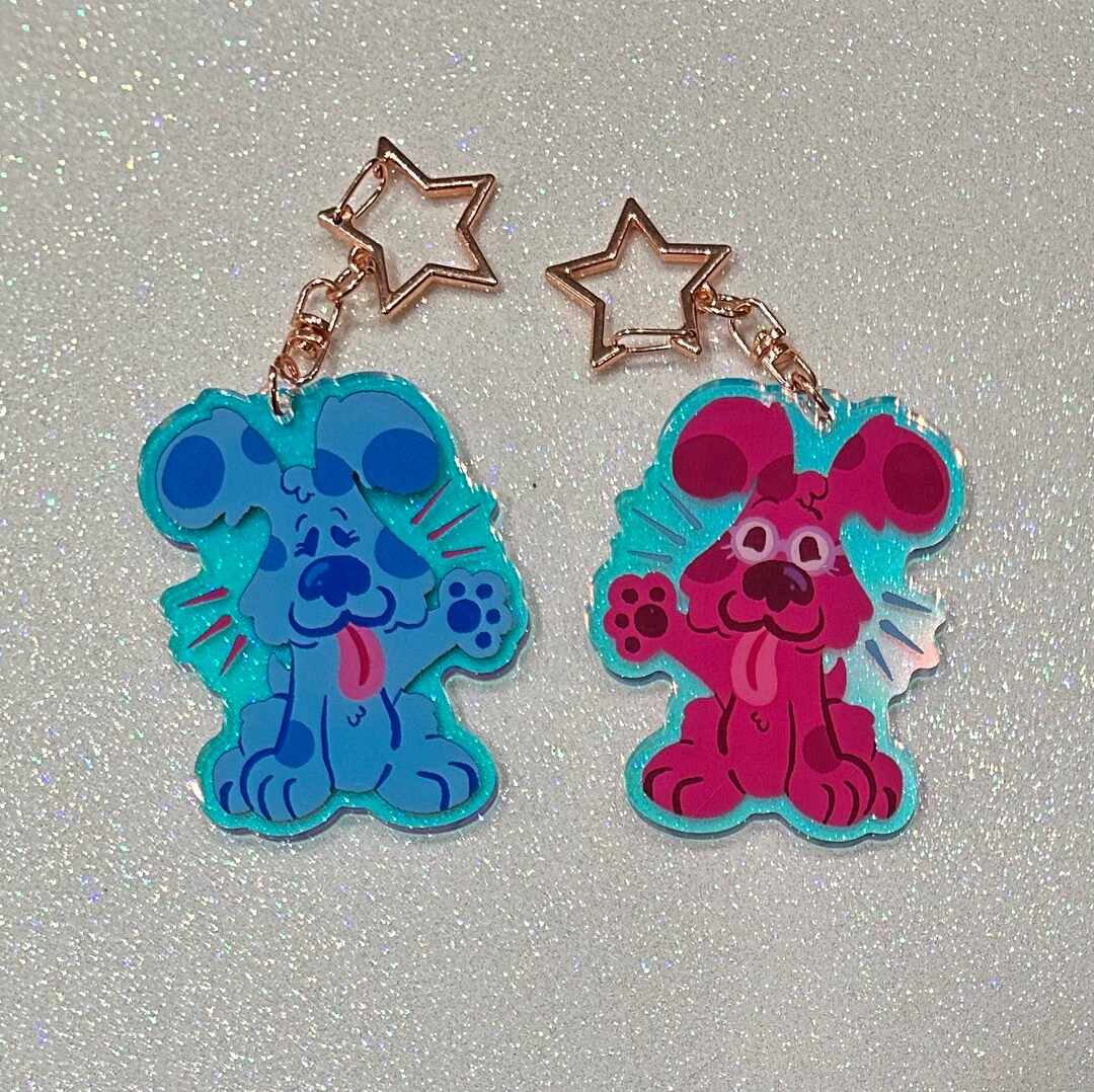 Rainbow Blue's Clues Blue and Magenta Keychain - Etsy