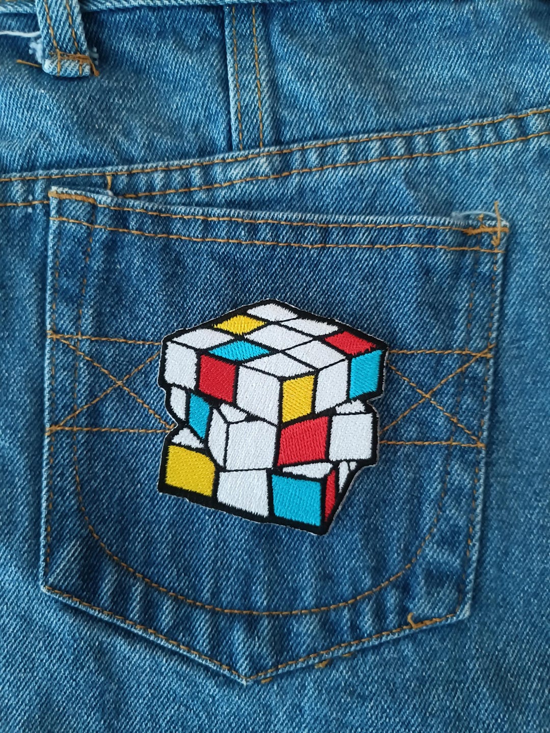 Rubik Cubic Toy Patch Cartoon Cool Badge Patch Iron on Patches for ...