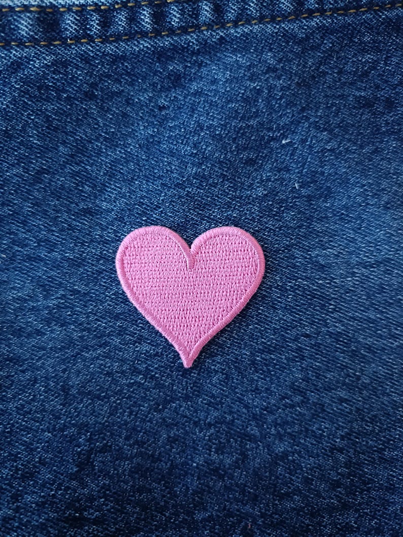 Mini Small Pink Heart Patch - Shape Patch - Iron on Patches - Patches for Jackets, Jeans , Cap ...