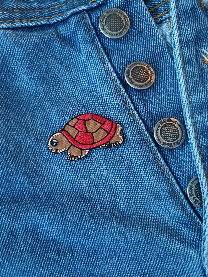 Mini Small Brown Turtle - Animal Patch - Iron on Patches - Patches for ...