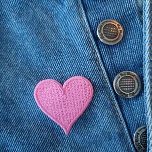 Mini Small Pink Heart Patch - Shape Patch - Iron on Patches - Patches for Jackets, Jeans , Cap ...