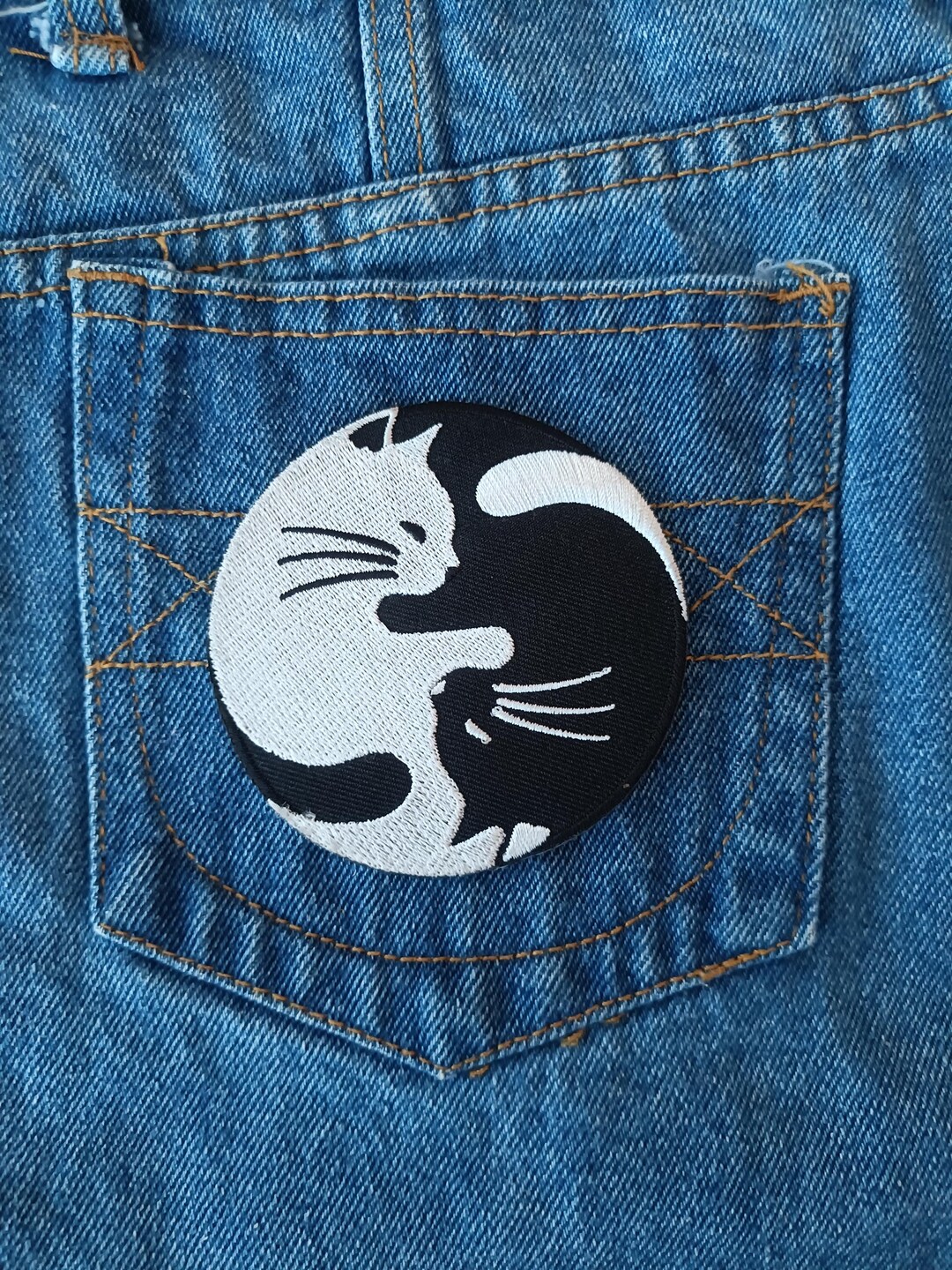 Yin Yang Patch Cartoon Cool Badge Patch Iron on Patches for Jackets ...