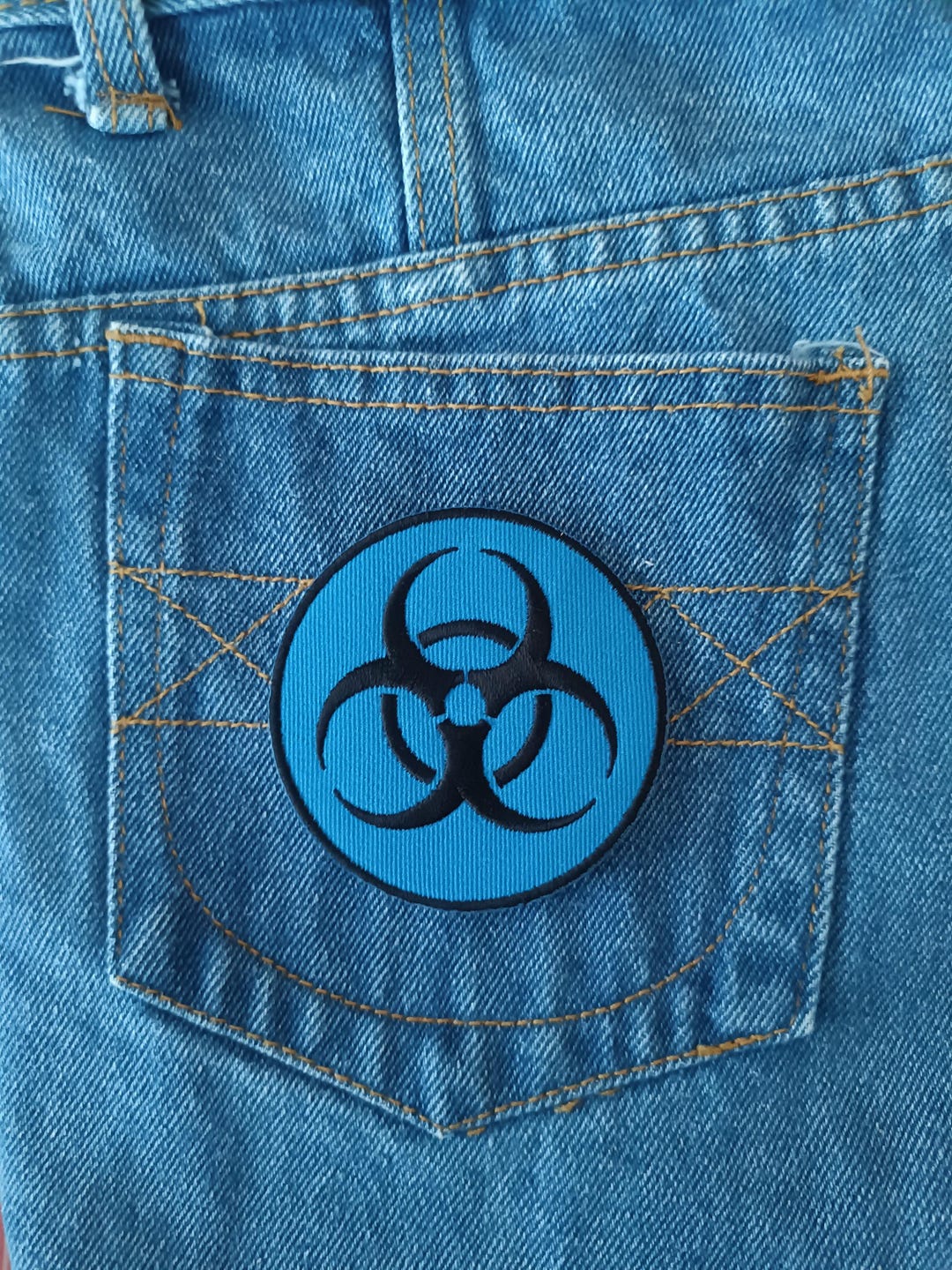 Biohazard Symbol Cartoon Cool Badge Patch Iron on Patches for Jackets ...