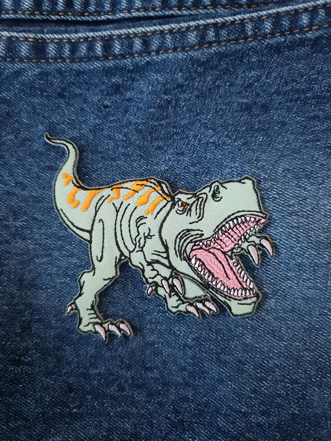 T-rex Dinosaur Patch Cool Badge Patch Iron on Patches for Jackets Jeans ...
