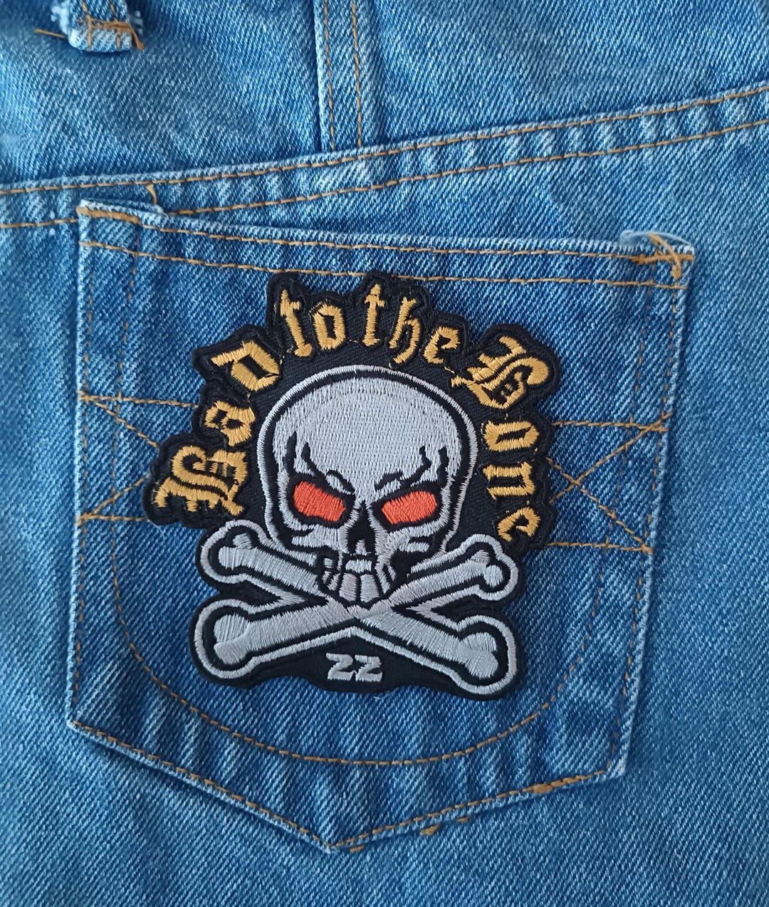 Bad to the Bone Skull Cross Bone Patch Cartoon Cool Badge Patch Iron on ...