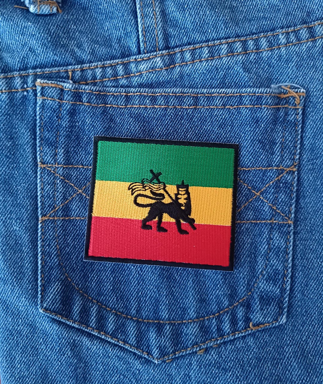 Rasta Flag With Lion Patch Cool Badge Patch Iron on Patches for Jackets ...