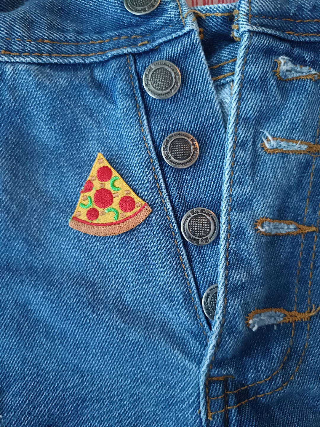 Mini Small Cute Slice Pizza Patch Sign Patch Iron on Patches Patches for Jackets, Jeans Cool ...