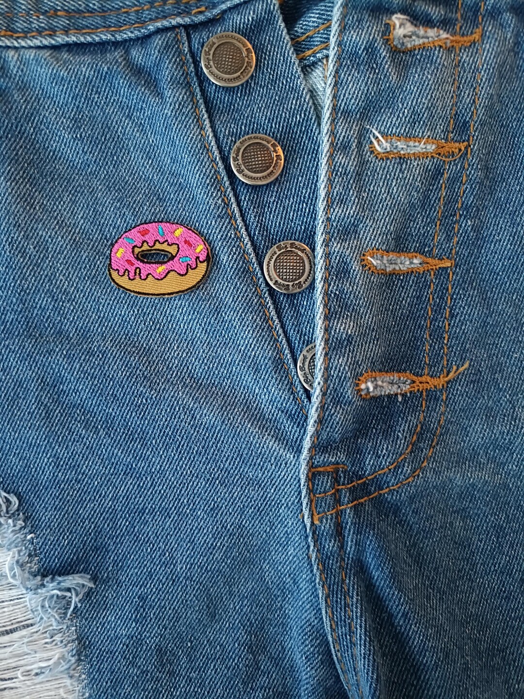 Mini Small Strawberry Donut Patch Food Patch Iron on Patches Patches ...