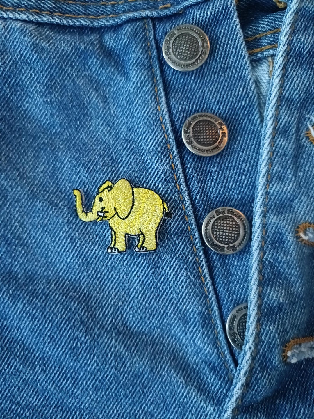Mini Small Yellow Elephant Patch - Animal Patch - Iron on Patches ...