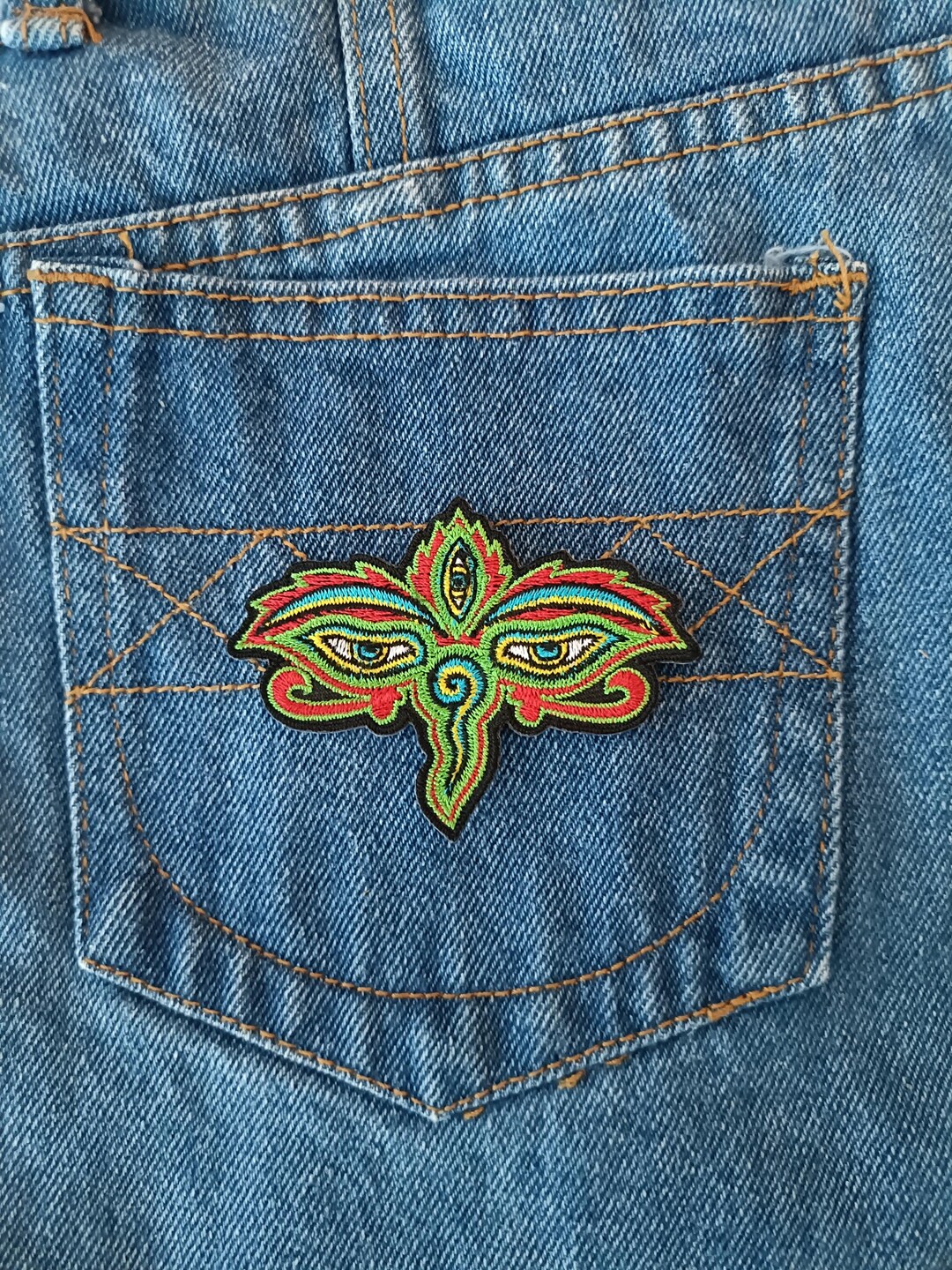 Buddha Eyes Patch Cool Badge Patch Iron on Patches for Jackets Jeans ...