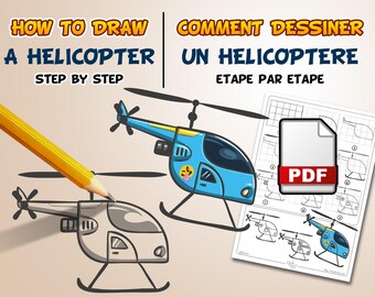 How to Draw a Helicopter Step by Step (PDF) - Etsy