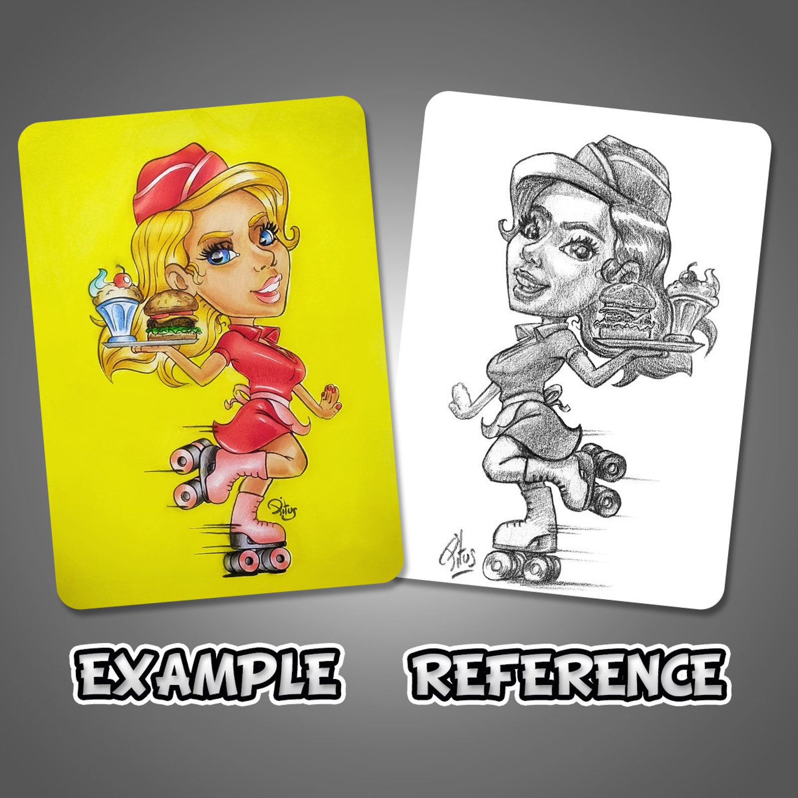 Rollerblading Waitress - Coloring Pages to Download and Print (PDF and ...