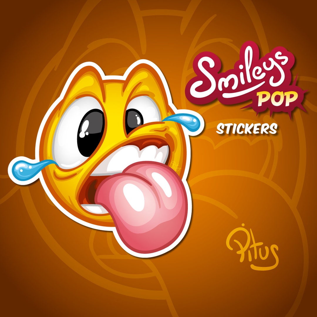 Crazy Smiley Cartoon Sticker for Phone Tablet Car Motorcycle Computer ...