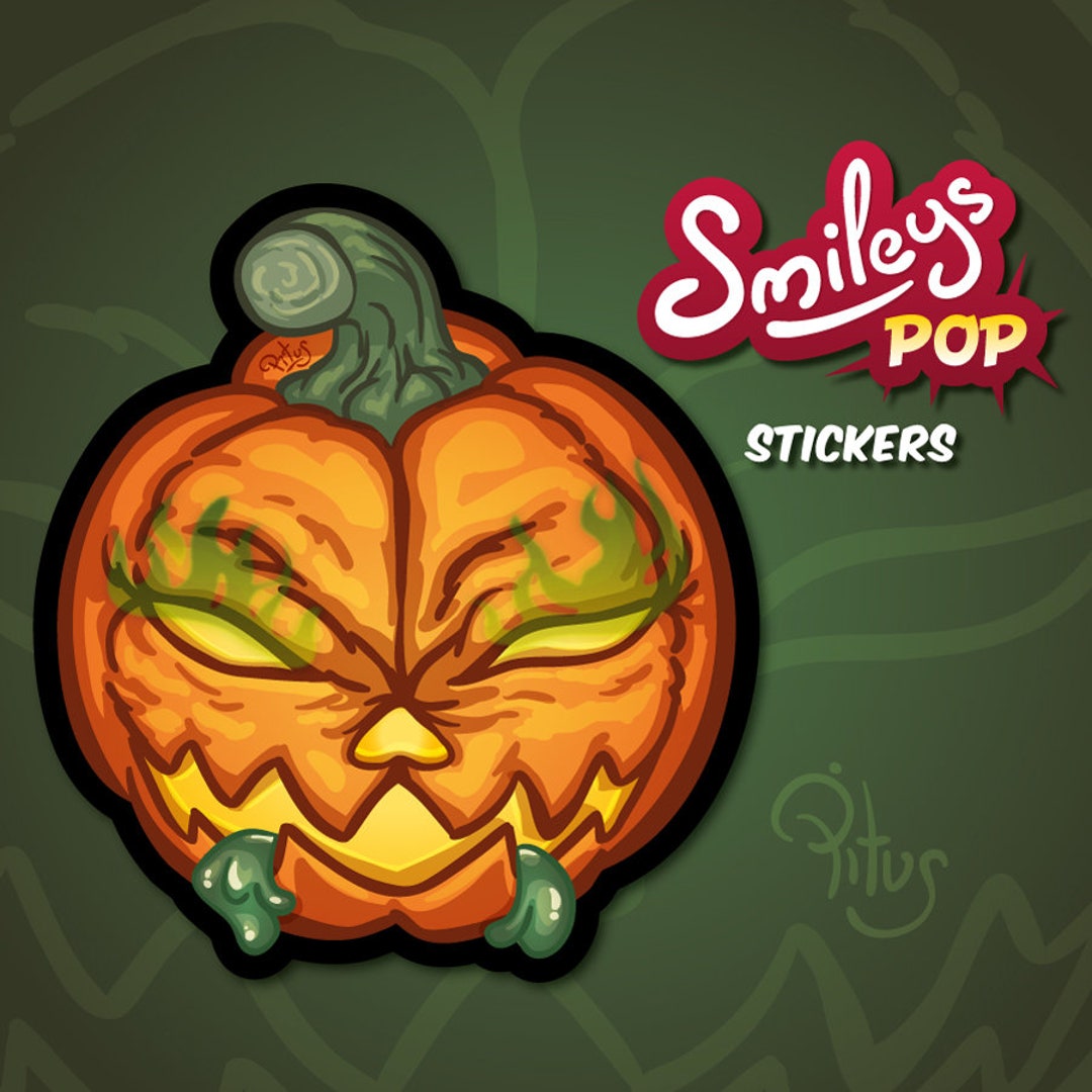 Smiley Pumpkin Sticker to Decorate Phone Tablet Car Motorcycle Computer ...
