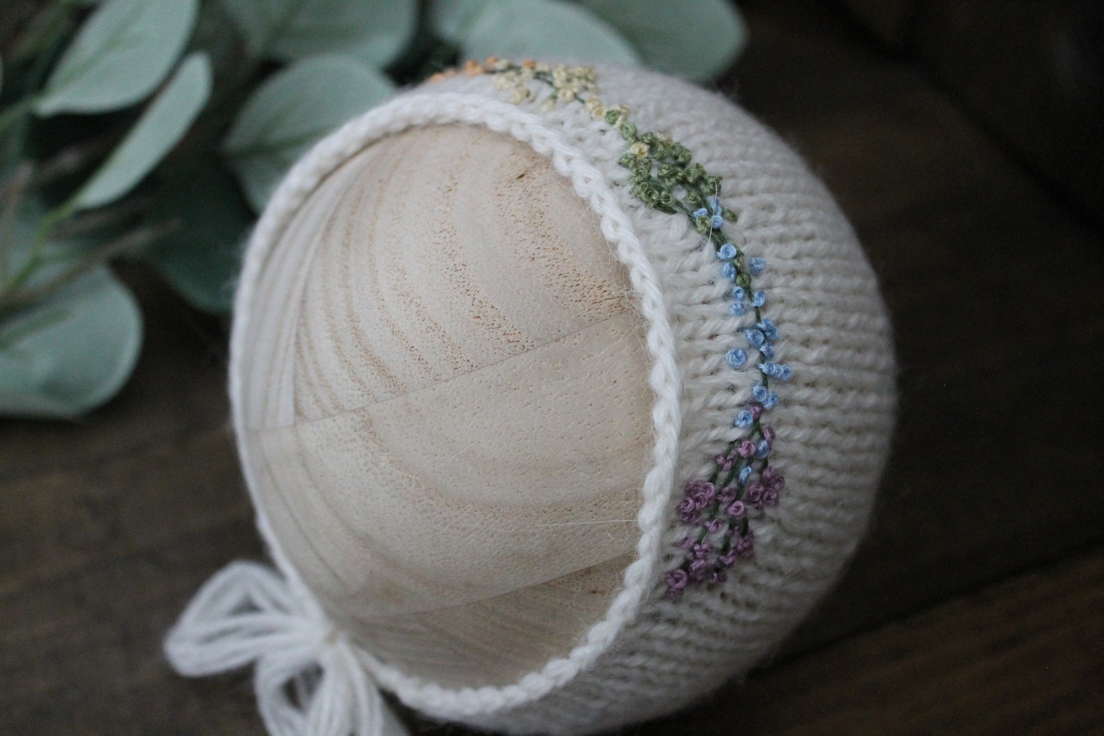 Rainbow Baby Floral Embroidered Bonnet Newborn | Etsy