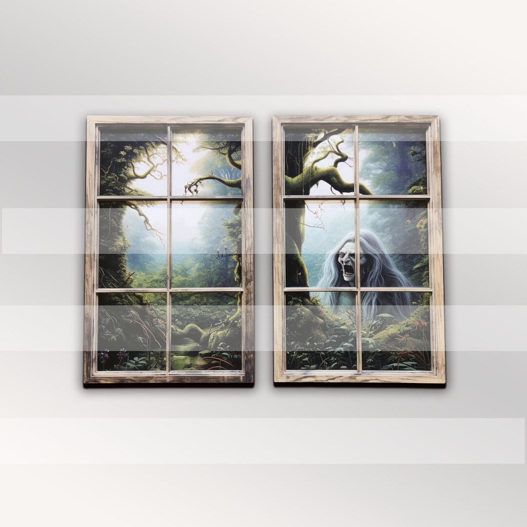 A Set of Spooky Windows for Miniature Dollhouse Printed on 3mm Wood ...