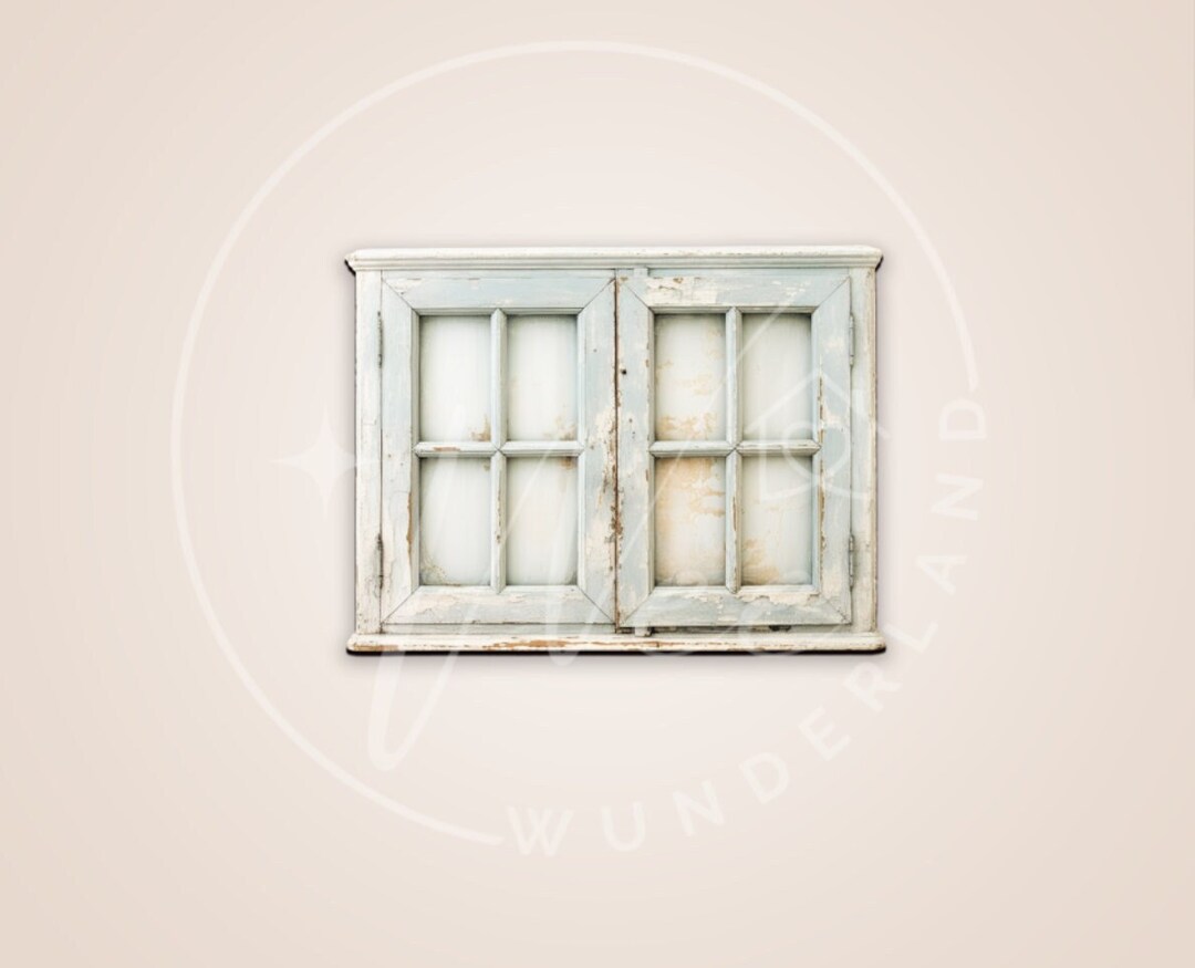Weathered White Window Panel for Miniature Dollhouse Printed on 3mm ...