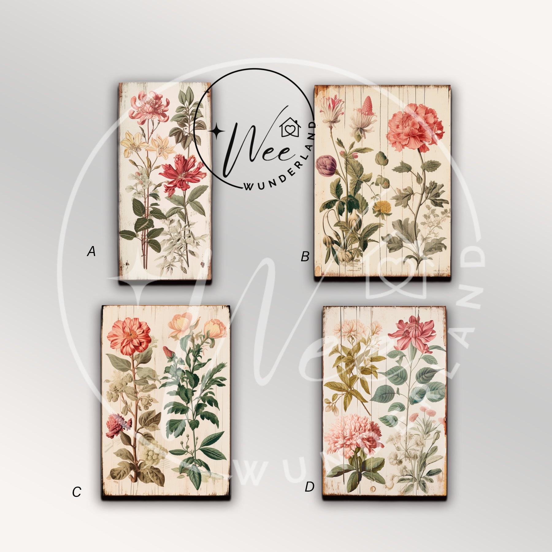 Cottagecore Wood Floral Home Sign, Miniature Dollhouse Decor 1/12 Scale ...
