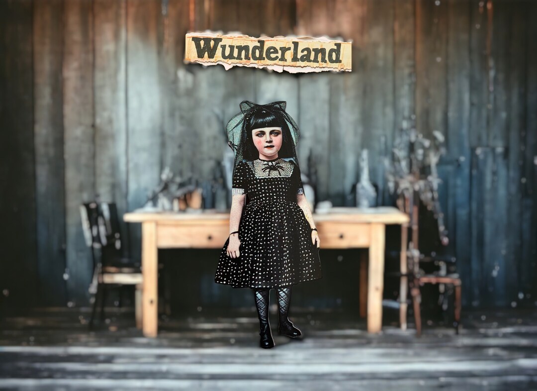 Goth Girl Cutout for Miniature Dollhouse - 1/12 Scale Wood Character ...