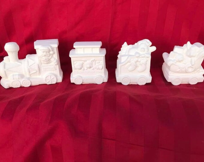 Christmas Train, Ceramic Bisque, Ready to Paint - Etsy