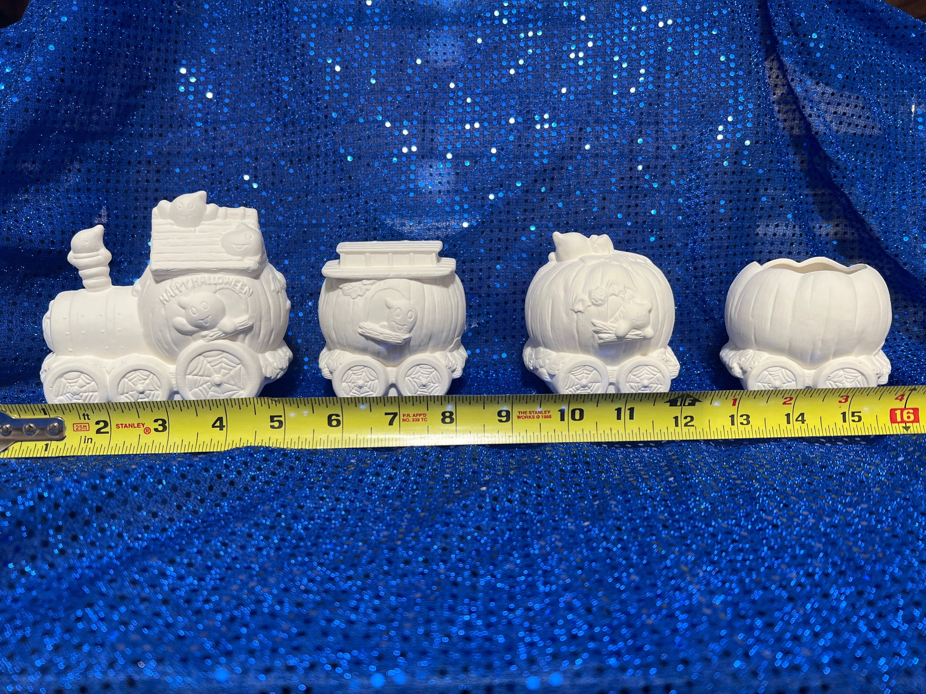 Ceramic Halloween 4 Piece Train Unpainted Bisque Holiday - Etsy