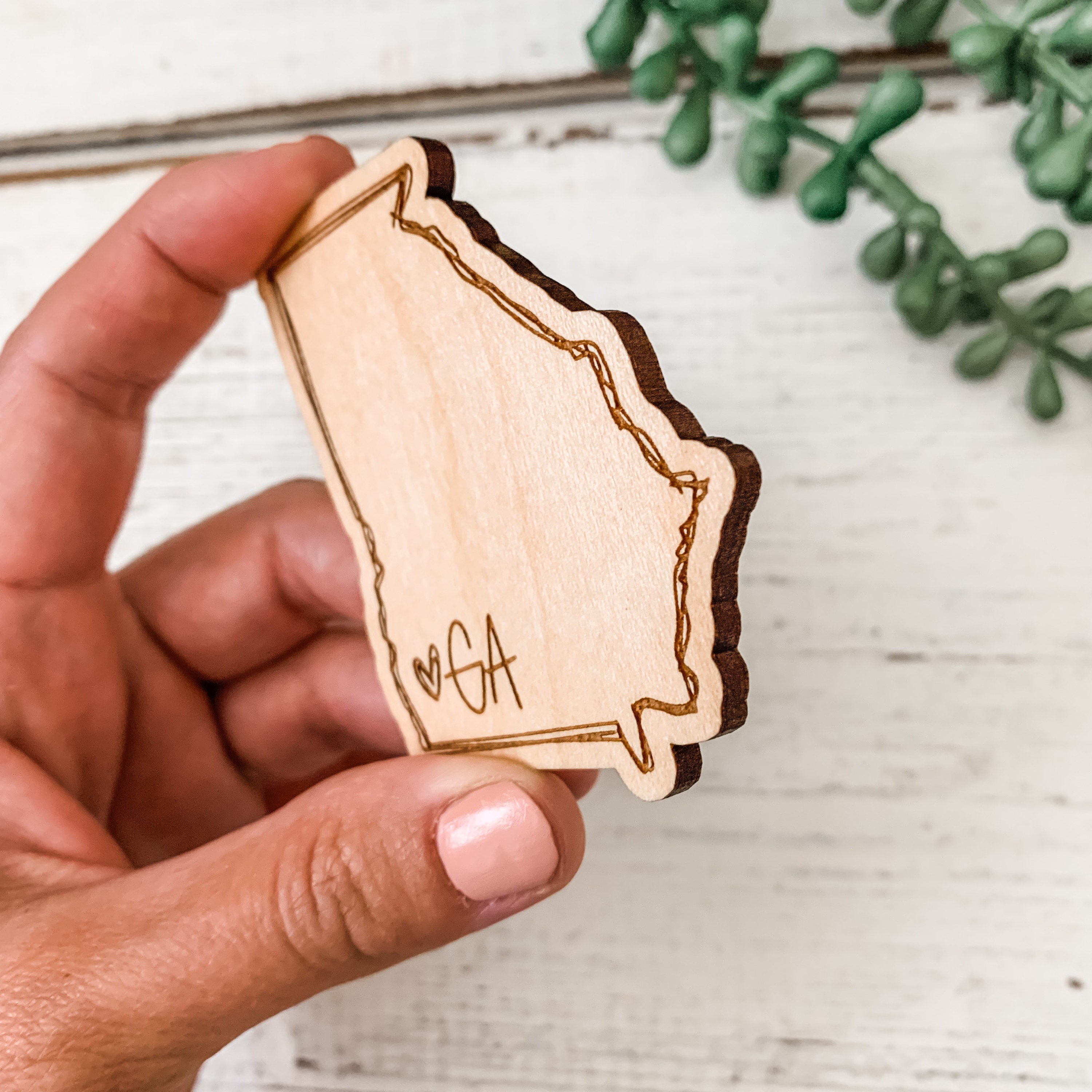 Wooden Georgia Magnet / Refrigerator Magnets / Laser Engraved State ...