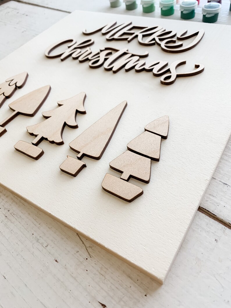DIY Wood Christmas Sign Painting Kit: Holiday Craft for Adults - Etsy