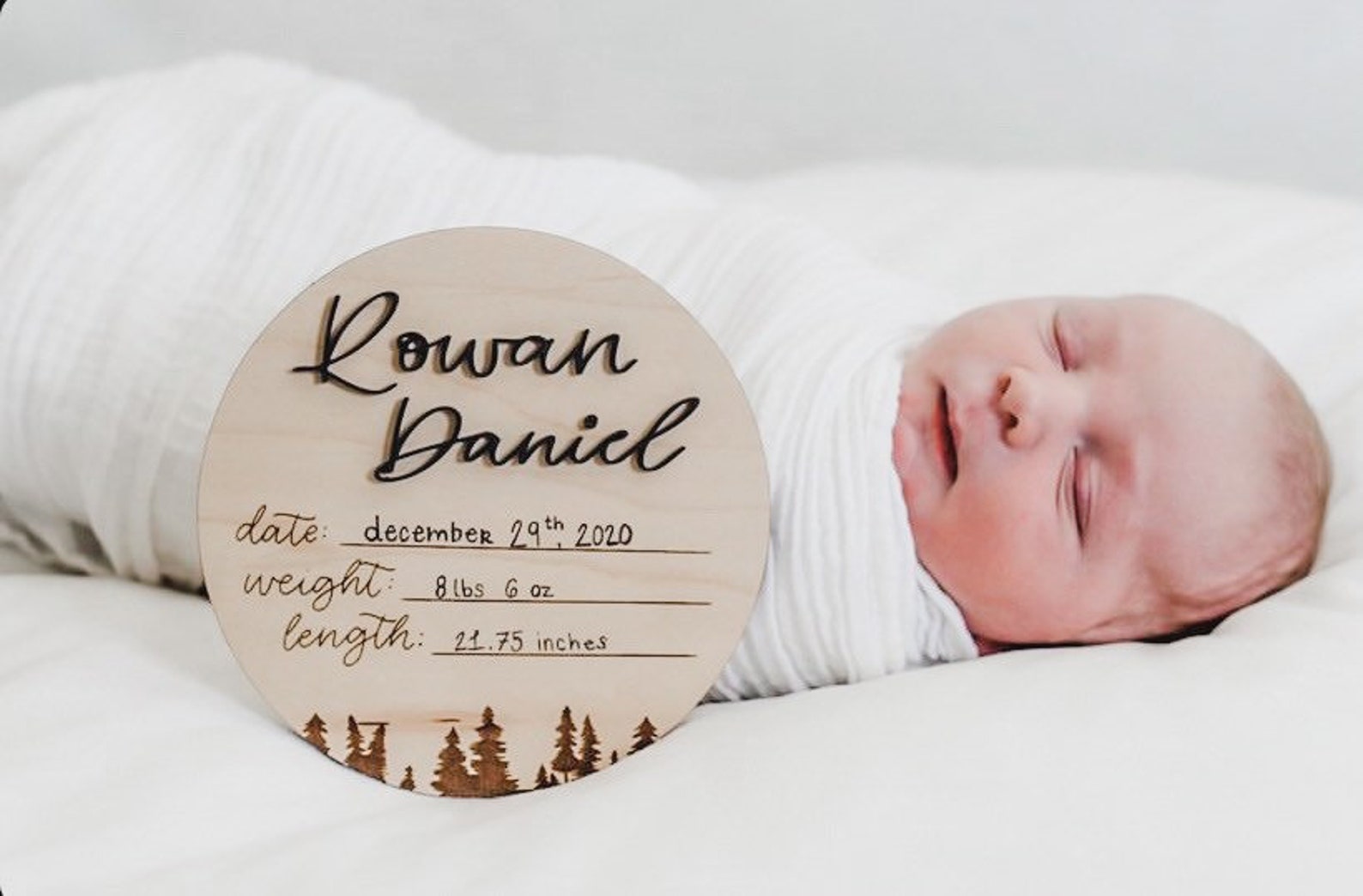Forest Birth Announcement Sign / Customized Baby Gift / Wooden - Etsy