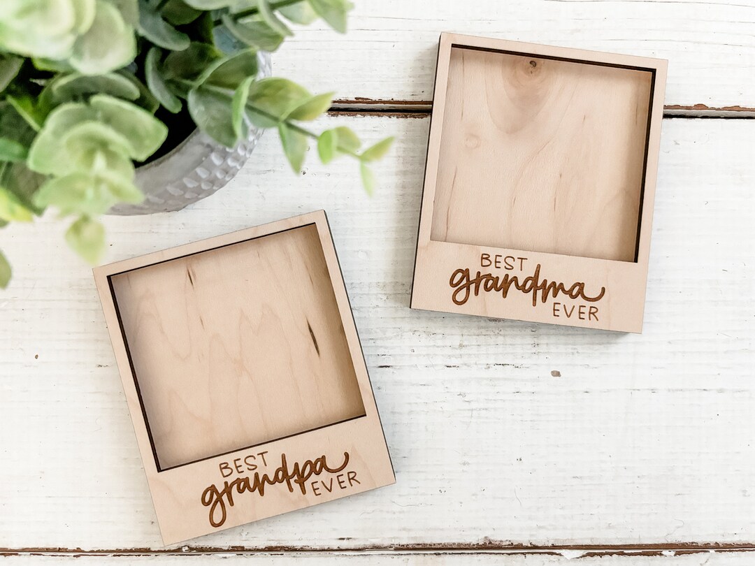 Best Grandma Ever Wood Mini Photo Frame | Engraved Magnetic Picture ...
