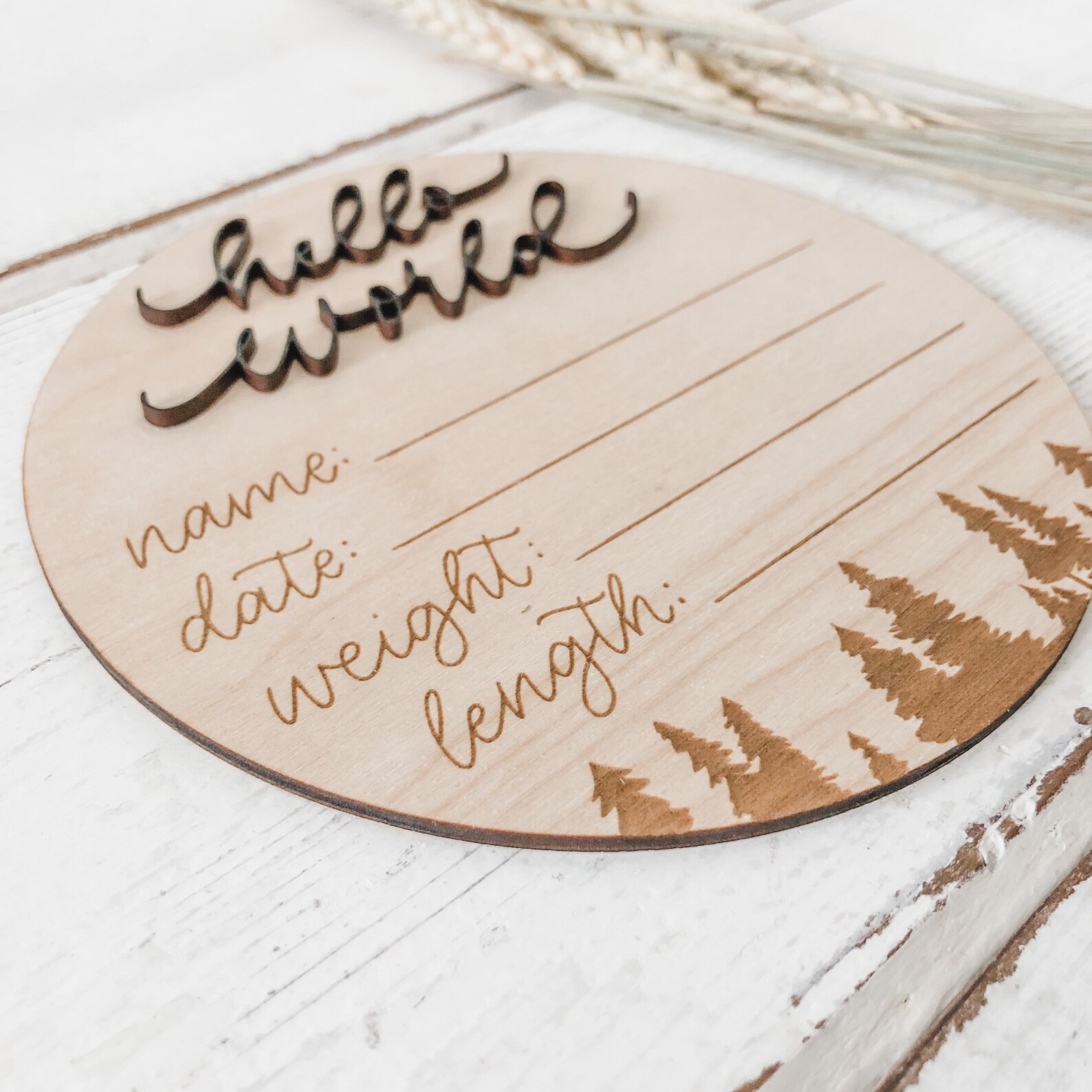 Forest Birth Announcement Sign / Customized Baby Gift / Wooden - Etsy