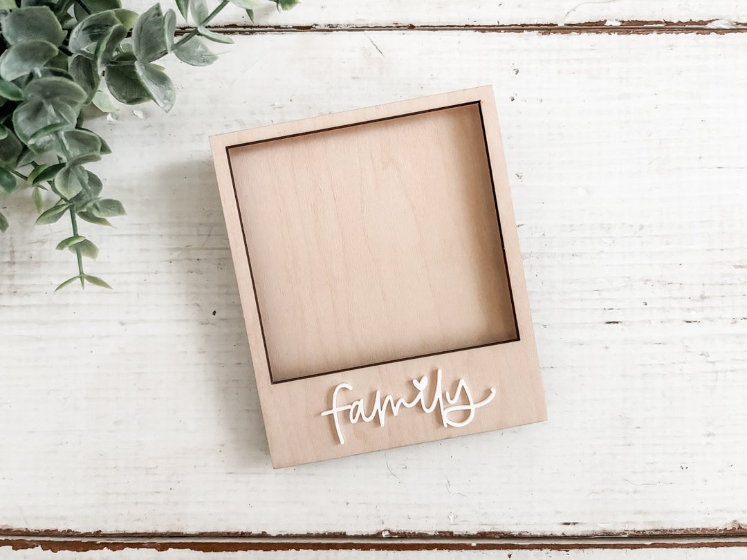 Family Wood Magnetic Polaroid Picture Frame | 3D Photo Frame | Picture ...