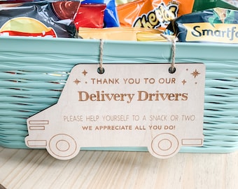 Delivery Driver Snack & Drink Sign, Mail Carrier, Packages, Essential ...