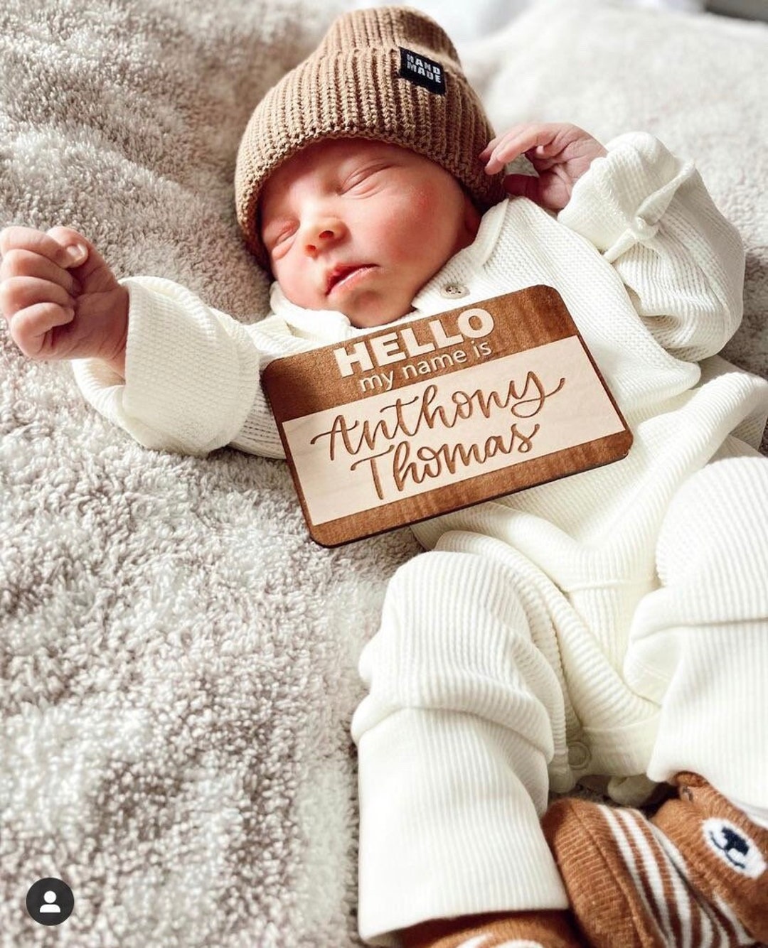 Hand Lettered Wooden Baby Name Tag / Personalized Newborn - Etsy Australia