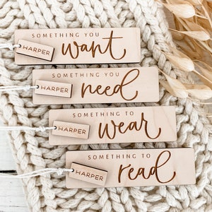 Personalized Something You Wear Need Want Read Christmas Gift Tags ...