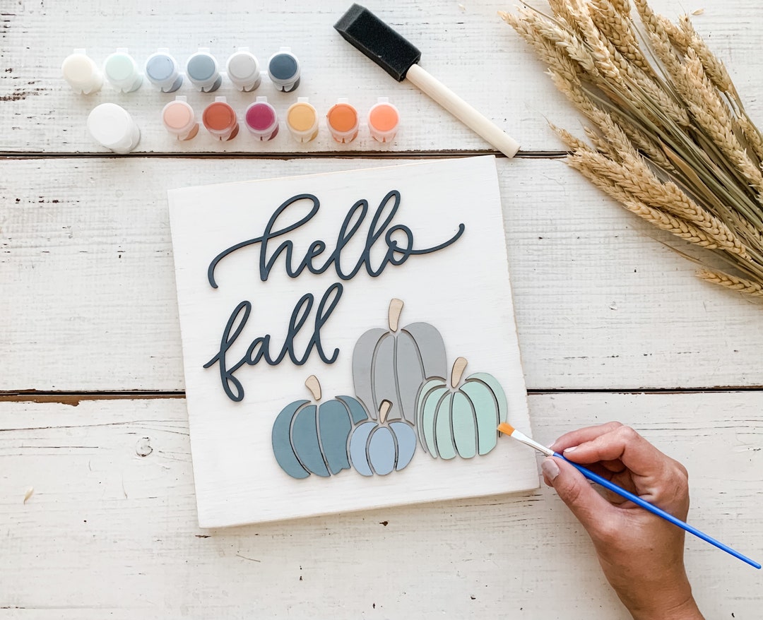 DIY Fall Sign / Wood Sign Craft for Fall / Sign Painting Kit / - Etsy