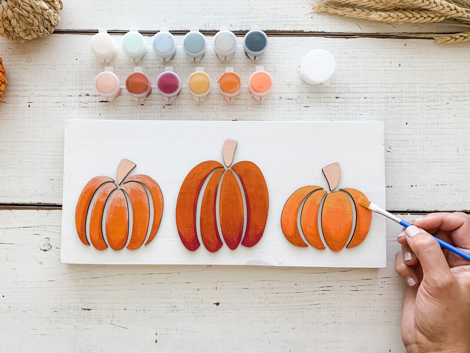 Fall Wood Sign Craft Kit / Painting Kit / DIY Pumpkin Craft / | Etsy