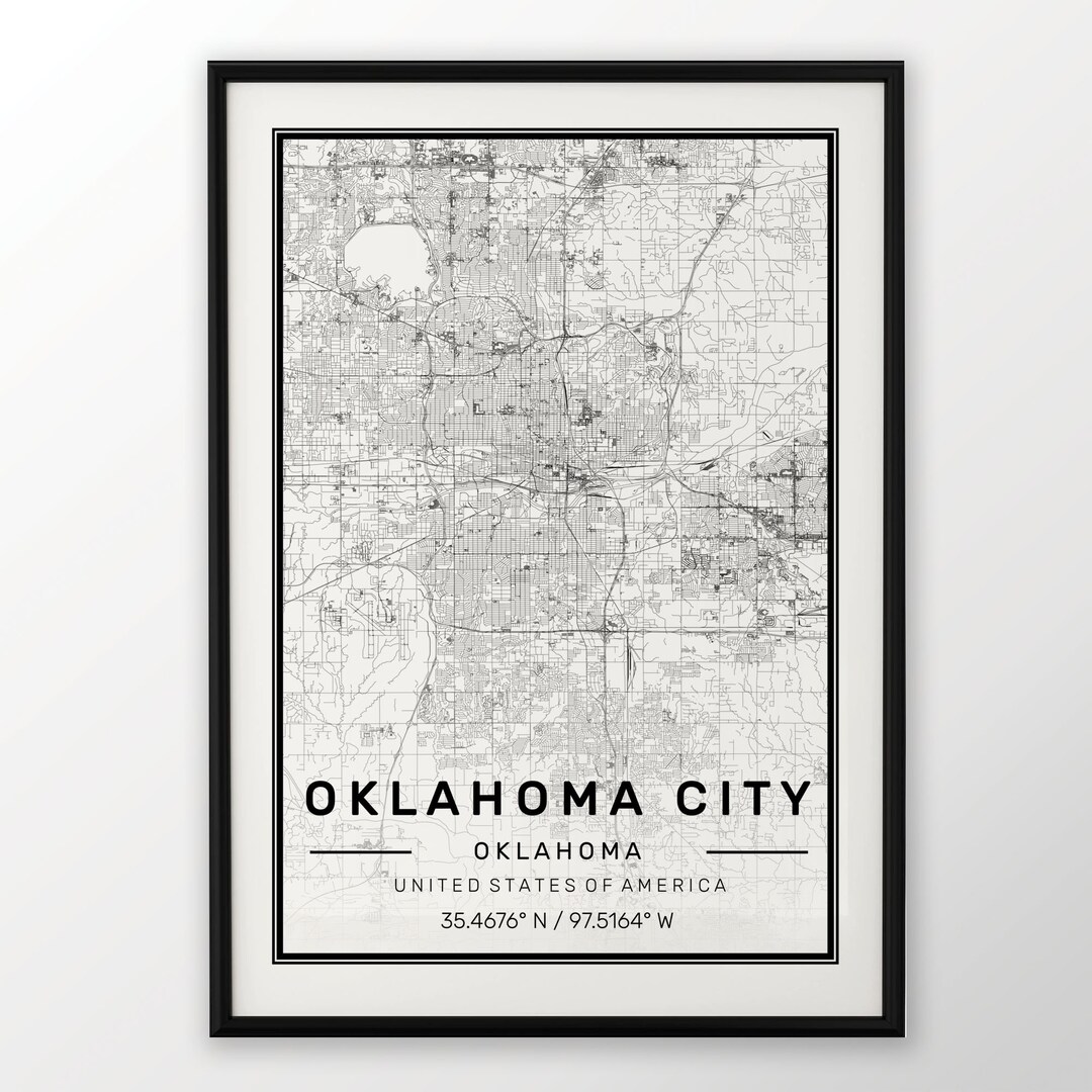 Oklahoma City Map Print, Custom Personalised, 3 for the Price of 2 ...