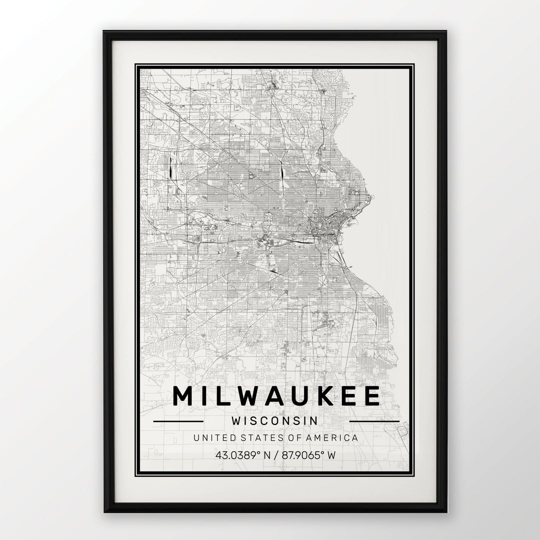 Milwaukee City Map Print, Custom Personalised, 3 for the Price of 2 ...