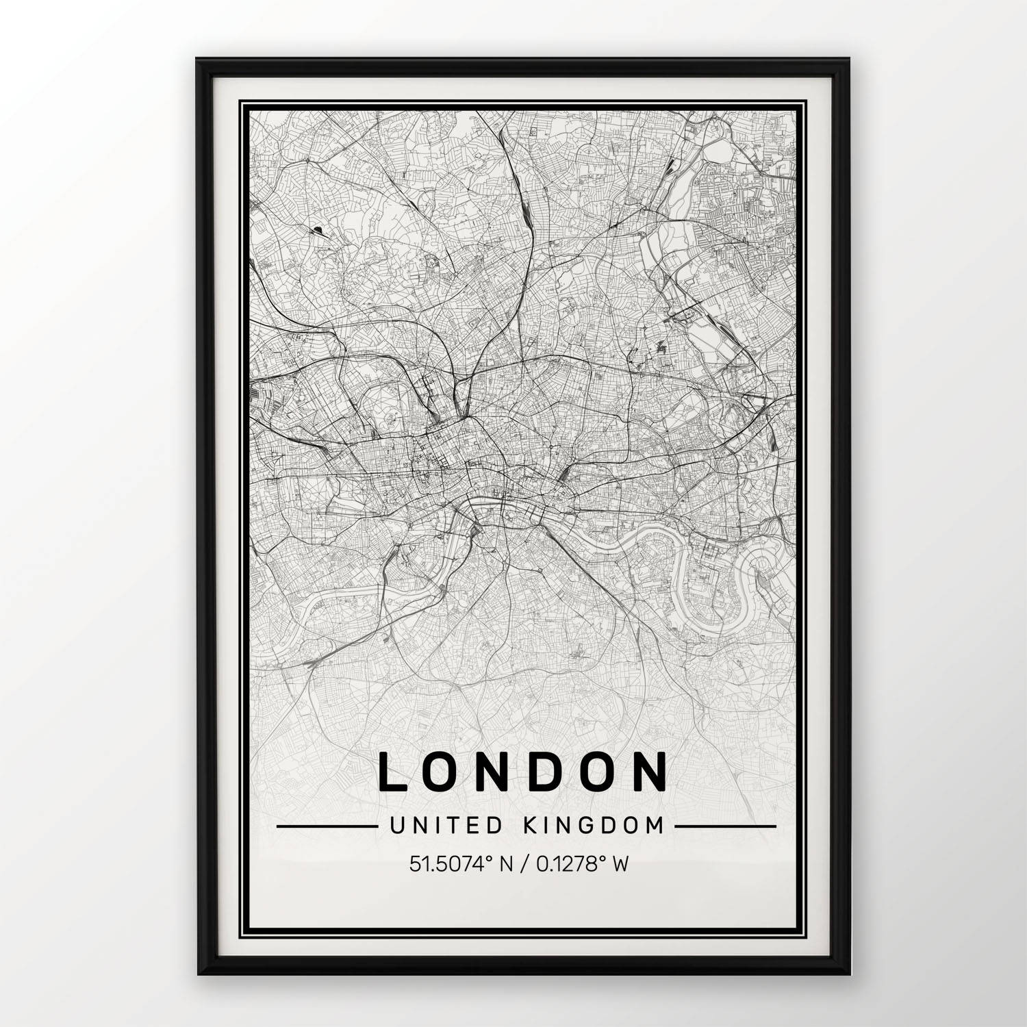 London City Map Print Modern Contemporary Poster in Sizes - Etsy